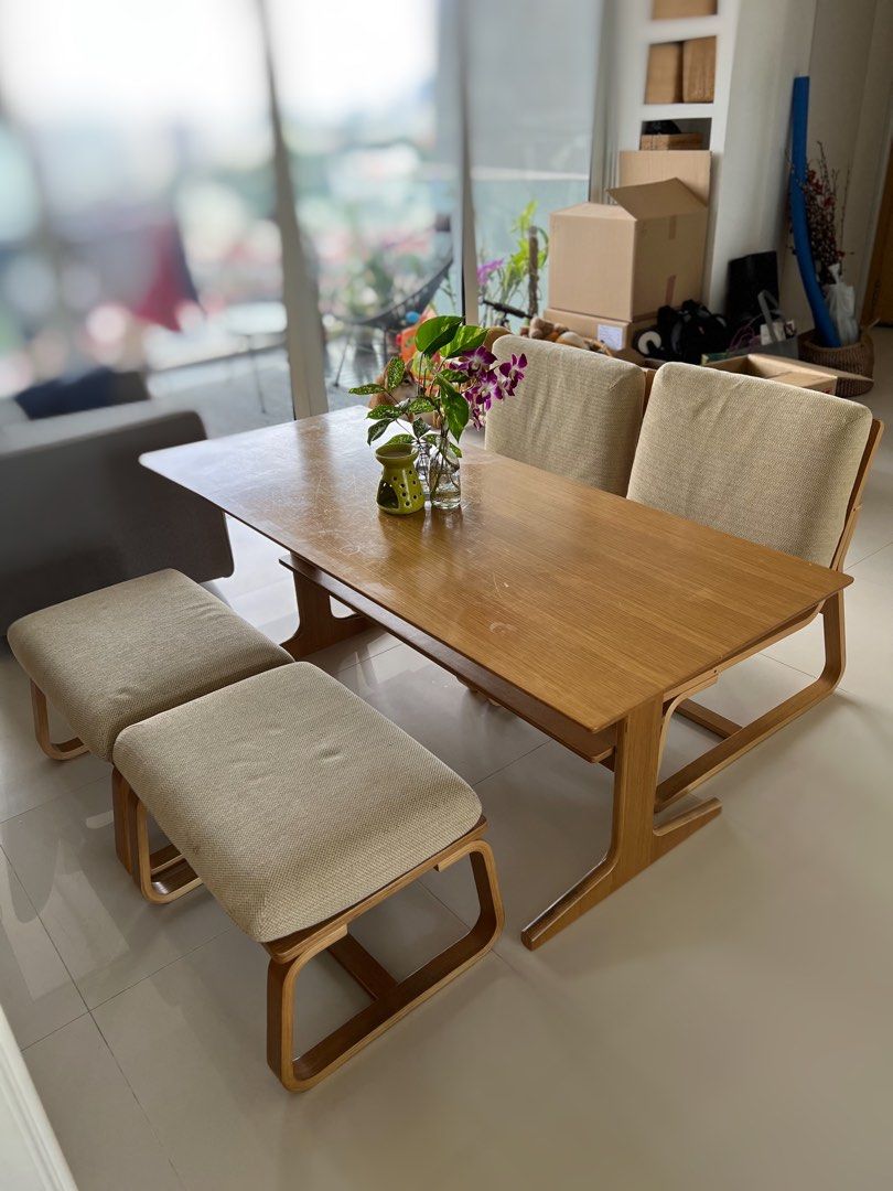 MUJI Dining Table and Chair Set, Furniture & Home Living, Furniture ...