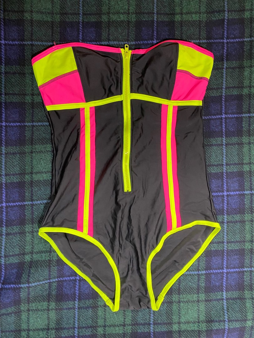 Neon One Piece Swimsuit Bodysuit Womens Fashion Swimwear Bikinis