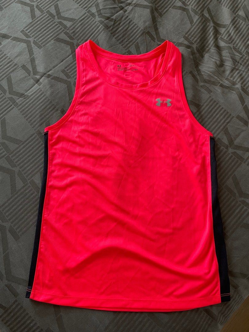 Neon pink dry fit underarmour singlet, Men's Fashion, Activewear on ...