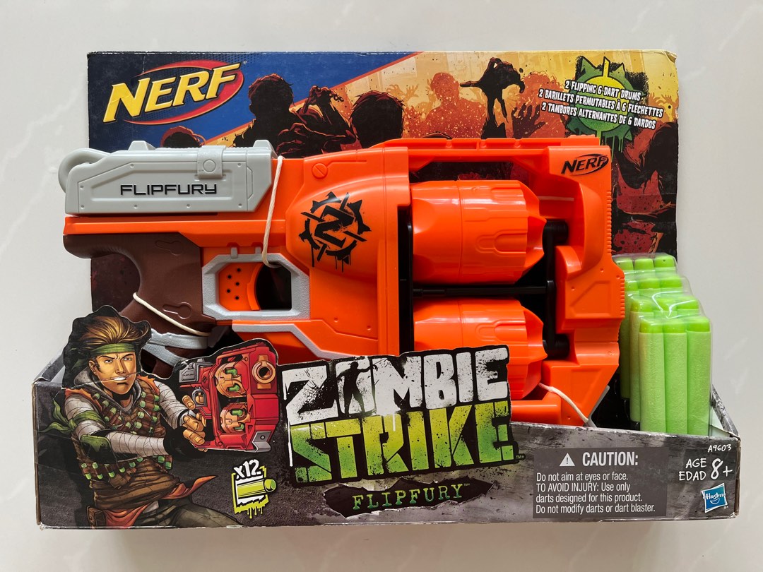 Nerf Zombie Strike Flip Fury Blaster, Hobbies & Toys, Toys & Games on ...