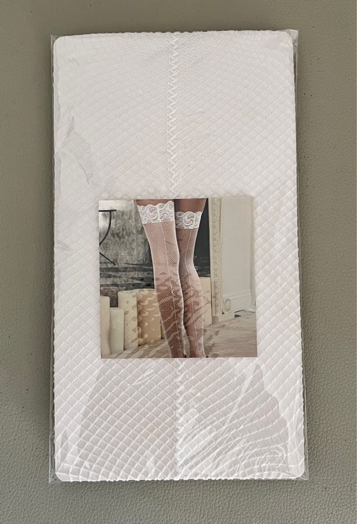 Net stockings mid thigh with lace, Women's Fashion, New Undergarments ...