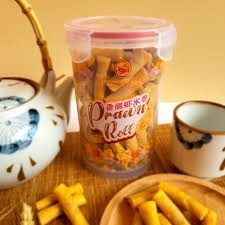 NEW 500G BAK KWA PRAWN ROLL CRACKER SALTED EGG FISH SKIN, Food & Drinks ...