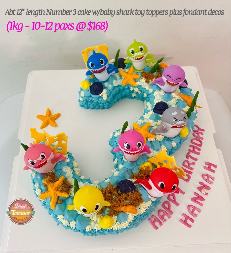 number cake baby shark / mermaid butterfly rainbow Poppy trolls ...