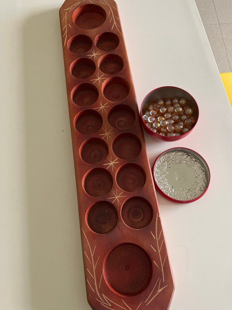 Ornate Congkak board with marbles, Hobbies & Toys, Toys & Games on ...