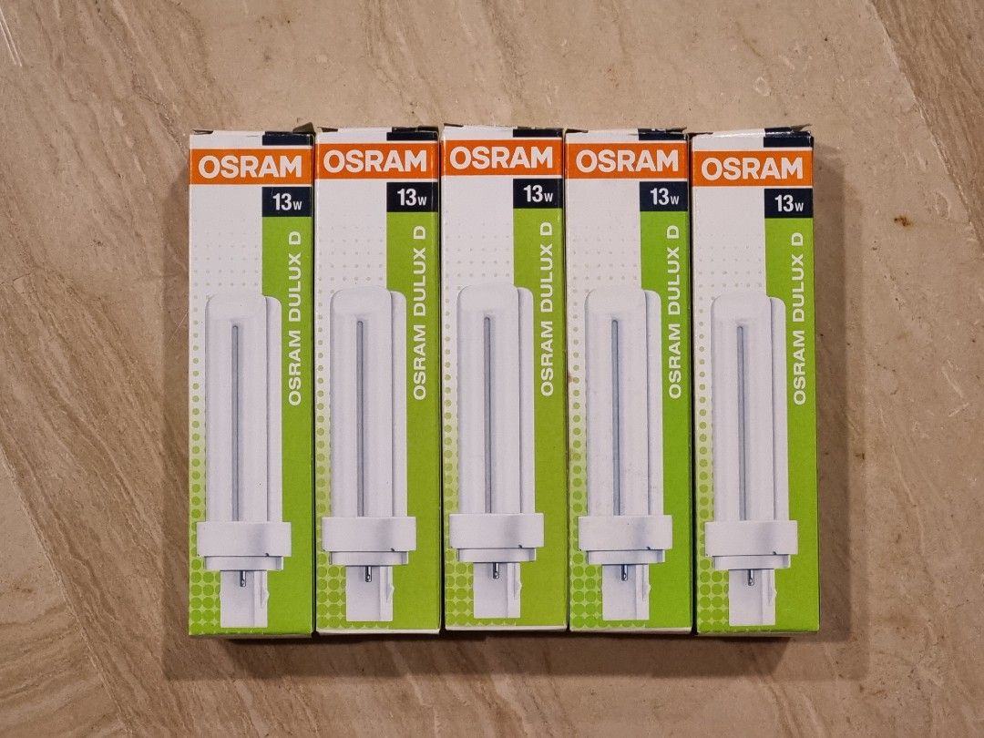 Osram Dulux D 13W x 5 pieces, Furniture & Home Living, Lighting & Fans, Lighting on Carousell