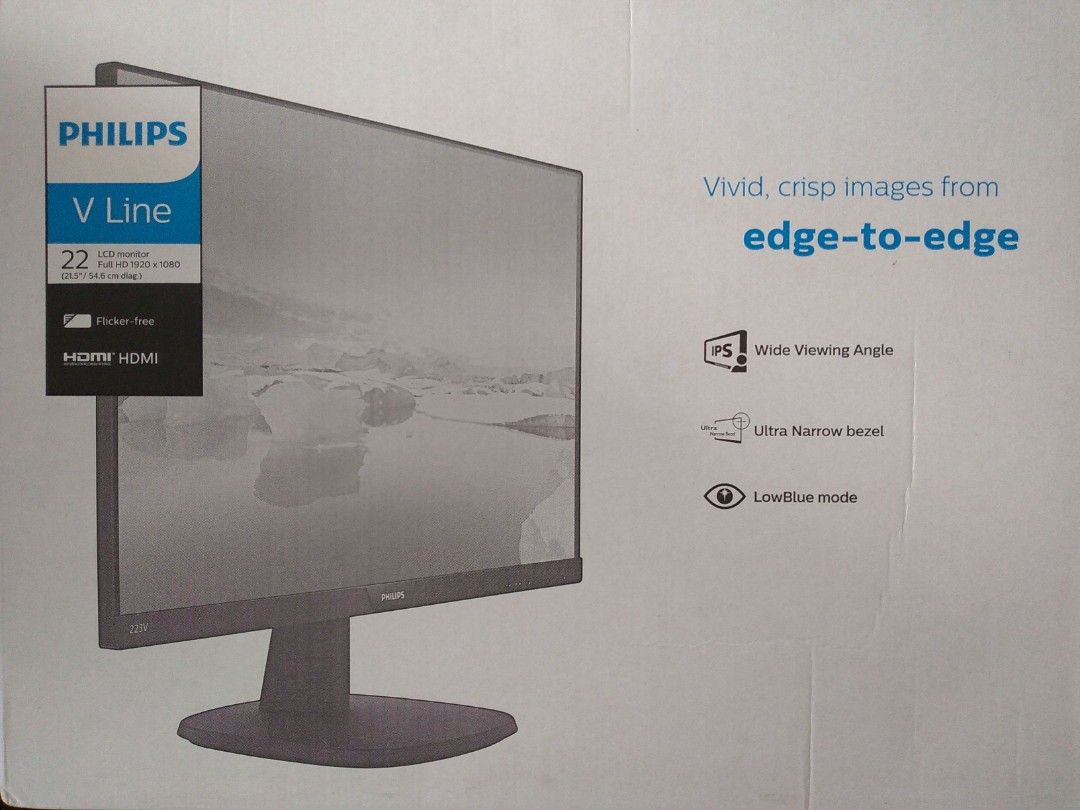 Philips Monitor 22inch V line LowBlue mode, Computers & Tech, Desktops ...