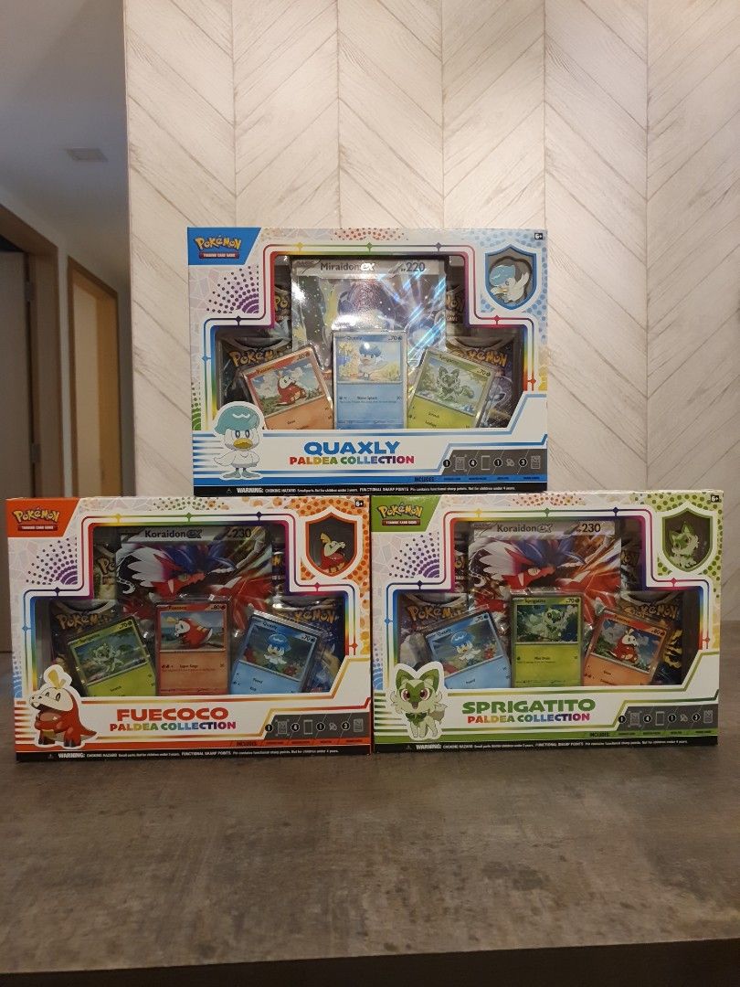 Pokemon TCG Card Quaxly/Fuecoco/Sprigatito Paldea Collection Box Set of ...