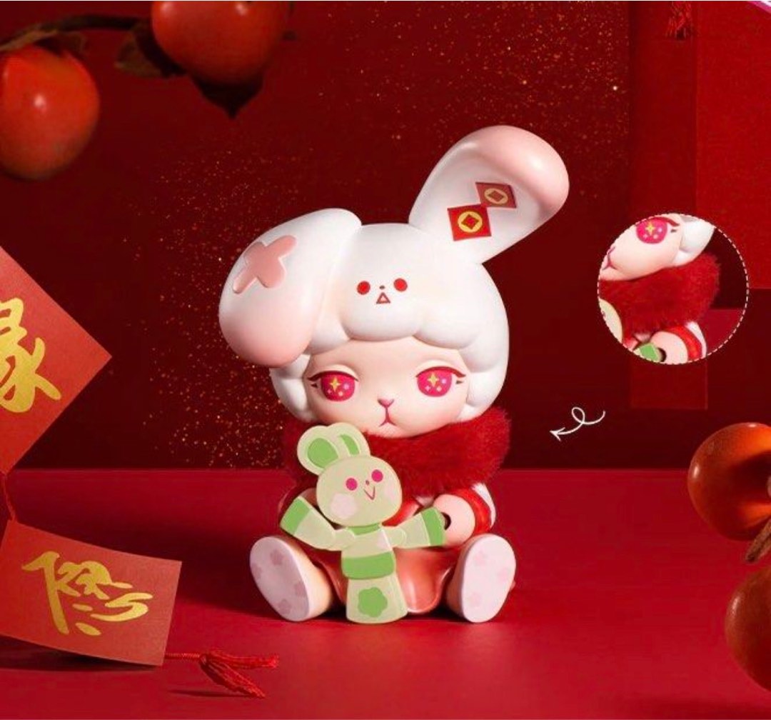 popmart chinese new year double happiness bunny, Hobbies & Toys, Toys ...