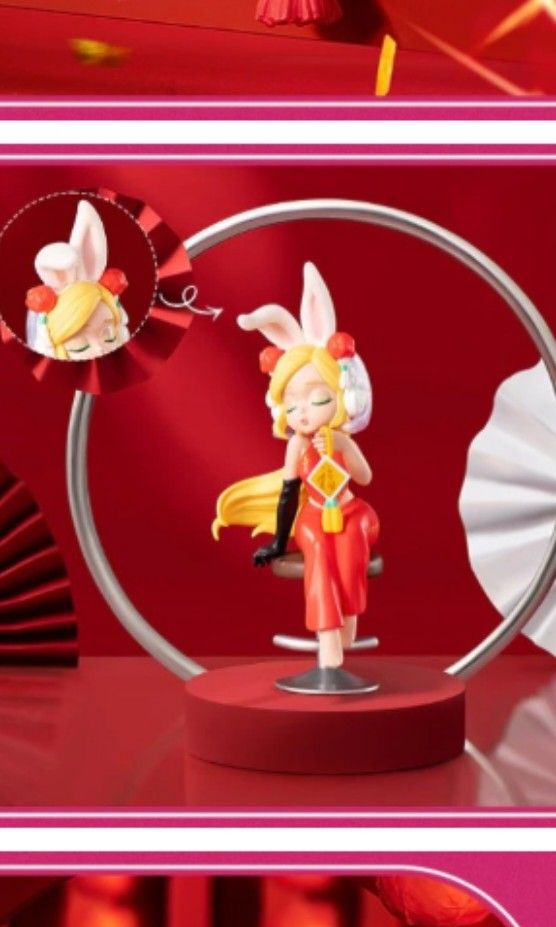 popmart year of rabbit three two one happy new year, Hobbies & Toys ...