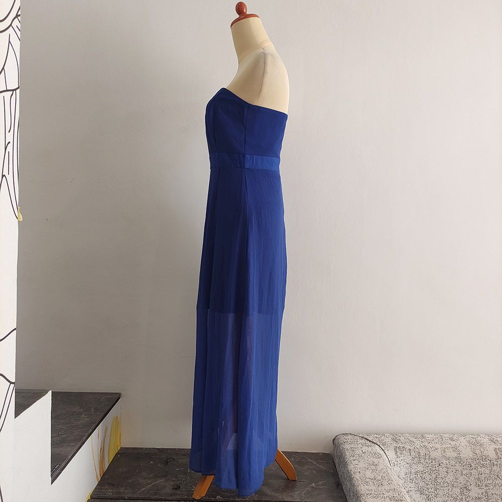 PREMIUM DRESS VAIN GLORIOUS YOU party chiffon sifon biru birel blue ...