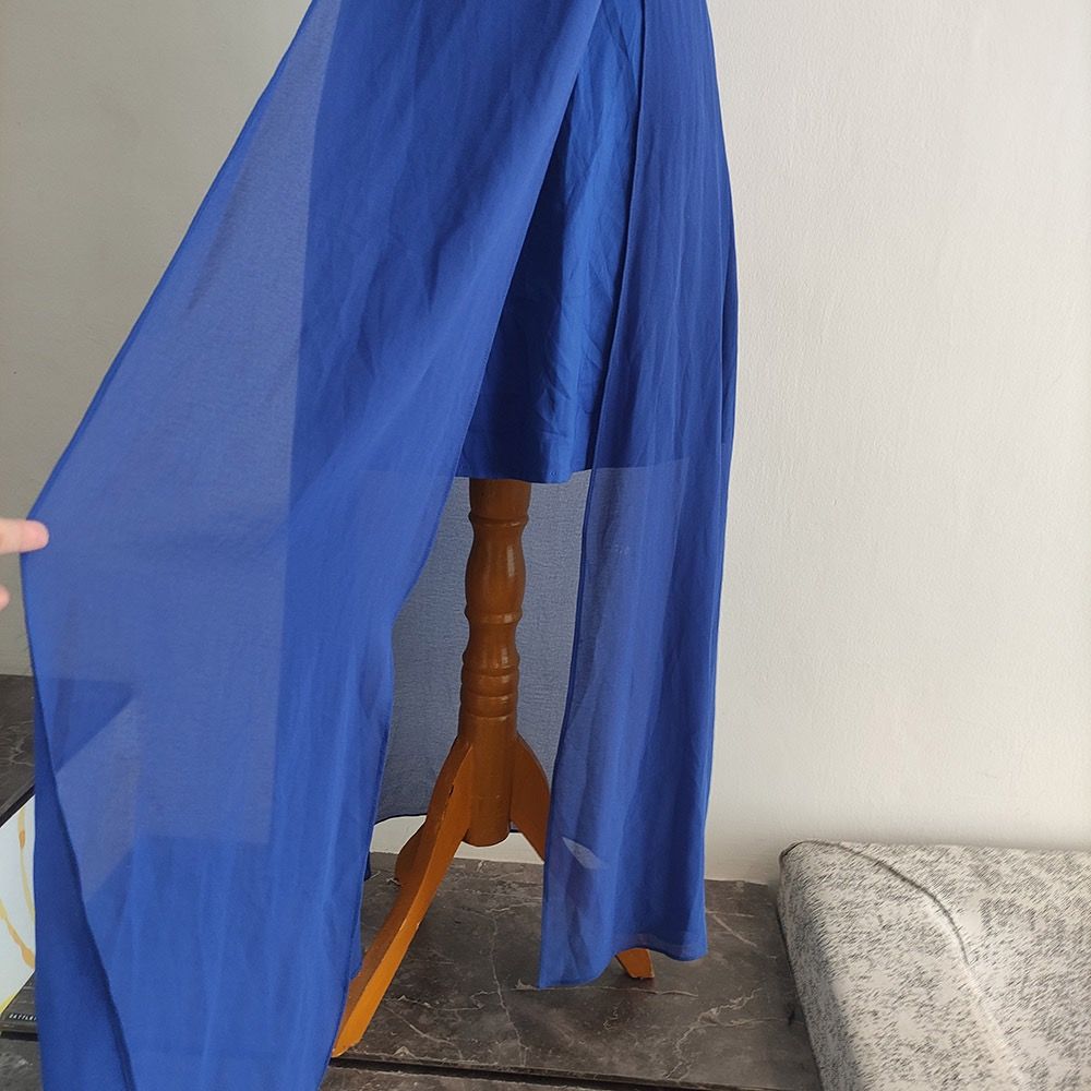 PREMIUM DRESS VAIN GLORIOUS YOU party chiffon sifon biru birel blue ...