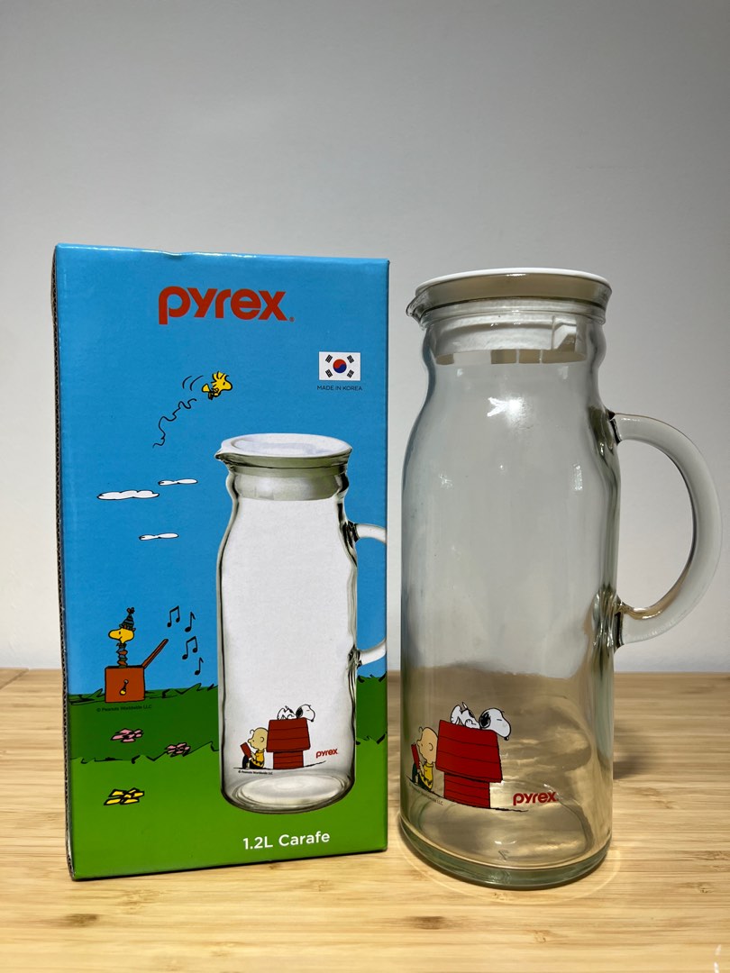 Pyrex corningware Glass water Jug (Snoopy), Furniture & Home Living ...