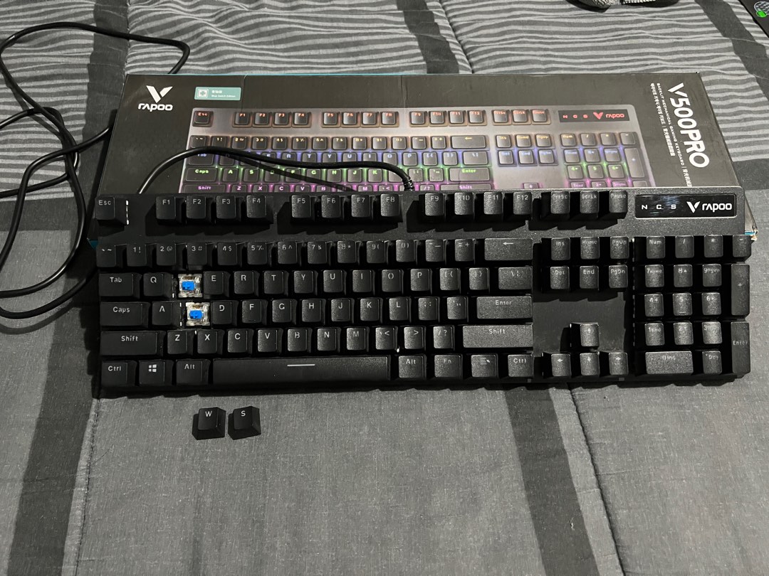Rapoo V500 Pro Wired RGB Mechanical Keyboard (Blue Switches), Computers ...