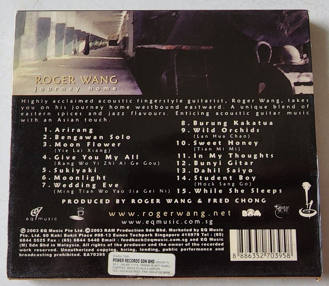 Roger Wang ~ Journey Home ( 2003 EQ MUSIC ) CD, Hobbies & Toys, Music & Media, CDs & DVDs on ...