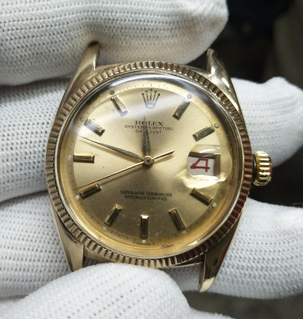 勞力士ROLEX 9K黄金自動錶, 名牌, 手錶 - Carousell