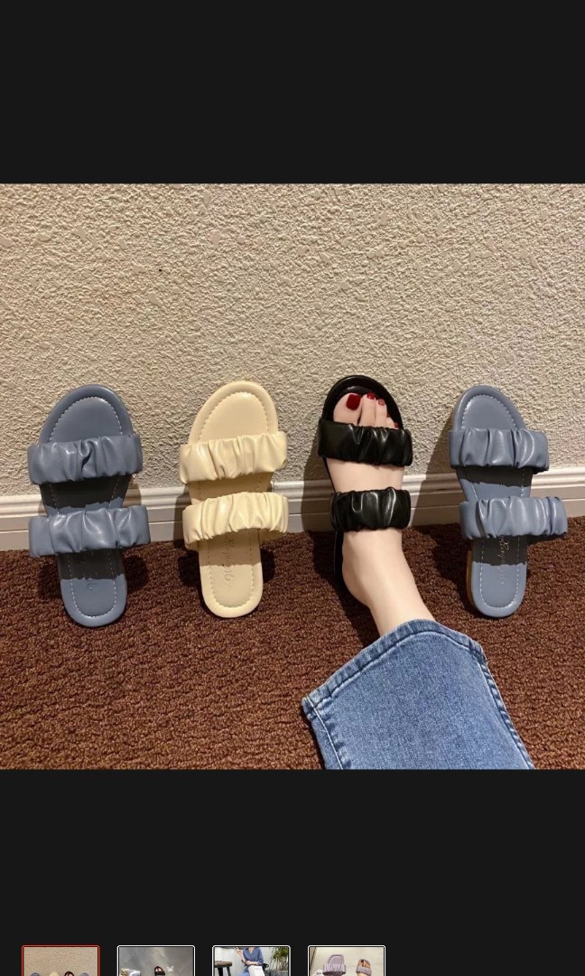 Sandal Warna Abu No 40, Fesyen Wanita, Sepatu di Carousell