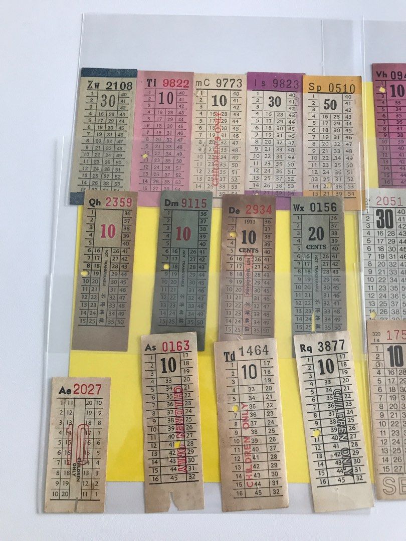 Set of 56 pieces vintage bus tickets, collection for starter (refer to ...