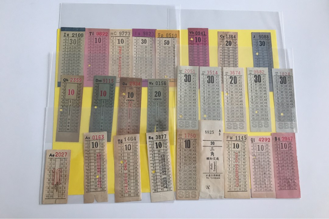 Set of 56 pieces vintage bus tickets, collection for starter (refer to ...