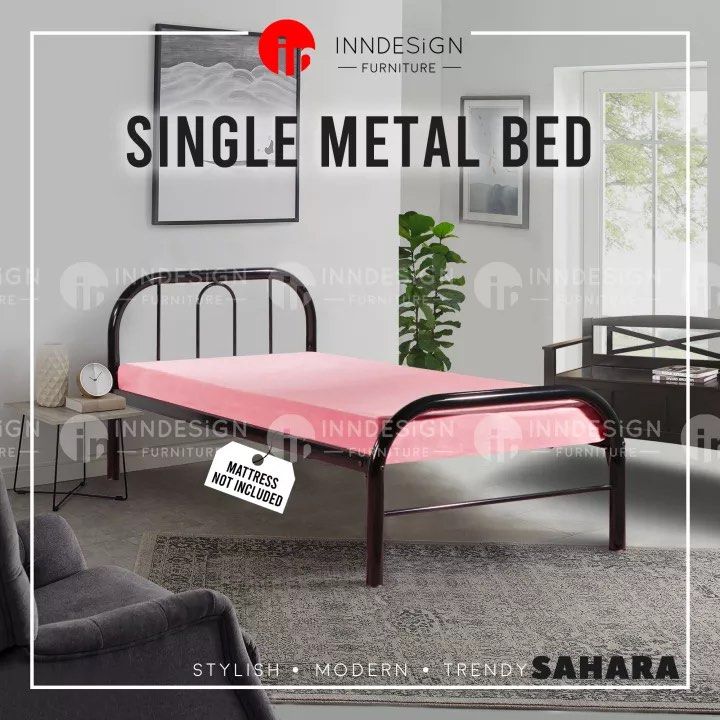 single / super single Bed Frame metal bed, Furniture & Home Living ...