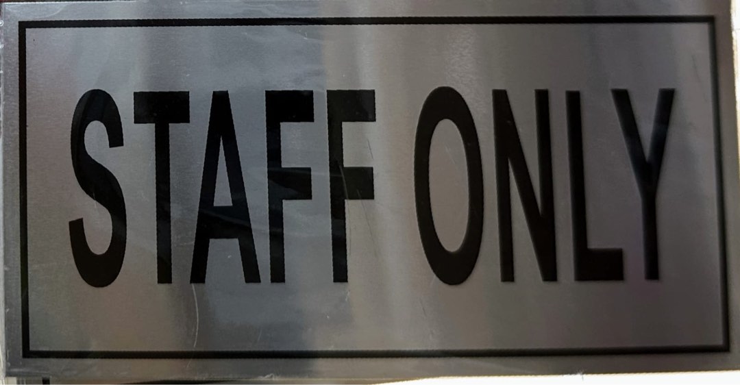 Staff Only Metal Sign Signage Office Door Toilet, Furniture & Home ...