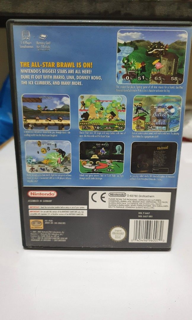 Super Smash Bros Melee (Pal region, For The Nintendo Wii and Gamecube ...