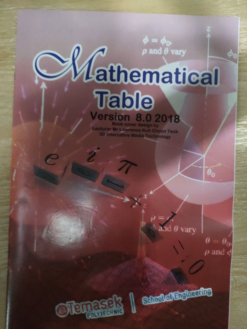 Temasek Polytechnic Mathematics Table, Hobbies & Toys, Books & Magazines, Textbooks on Carousell