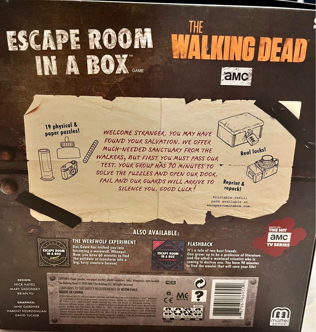 The Walking Dead Escape Room in a Box, Hobbies & Toys, Toys & Games on ...