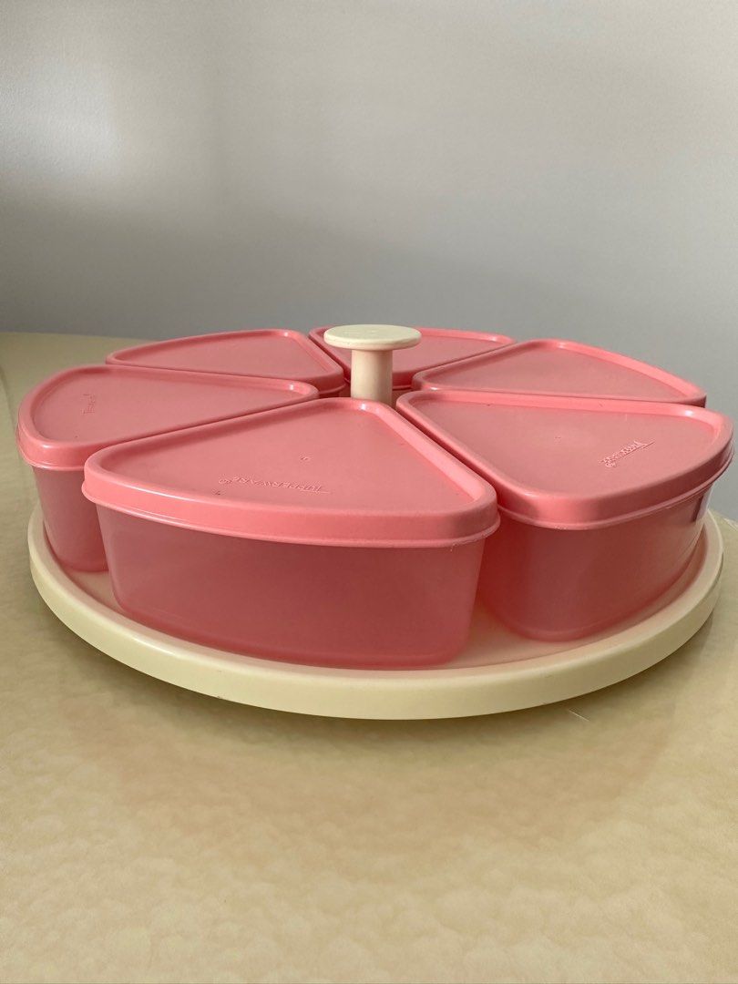 Tupperware festive containers with turntable base, Furniture & Home ...
