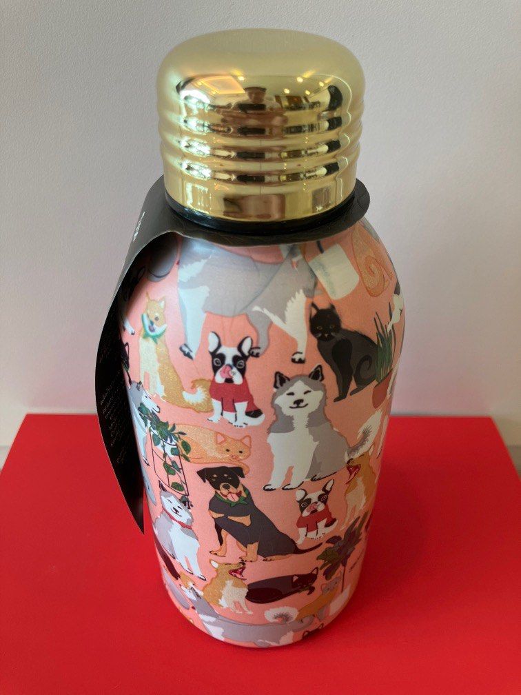 Typo Metal Drink Bottle (350ml, Cats and Dogs Design), Furniture & Home ...