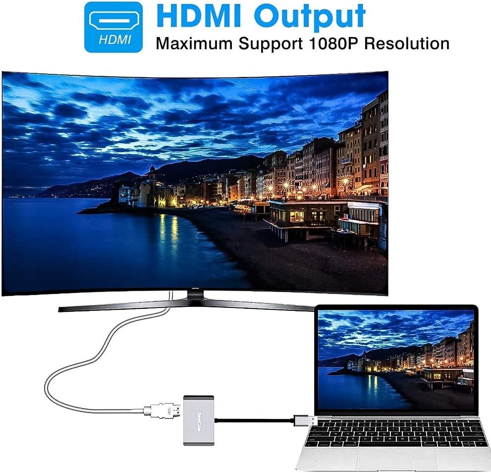 USB 3.0 to HDMI VGA Adapter, USB to HDMI VGA Sync Output, 1080P Video ...