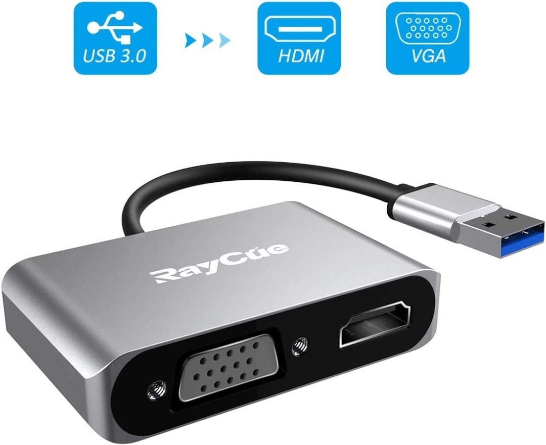 USB 3.0 to HDMI VGA Adapter, USB to HDMI VGA Sync Output, 1080P Video ...
