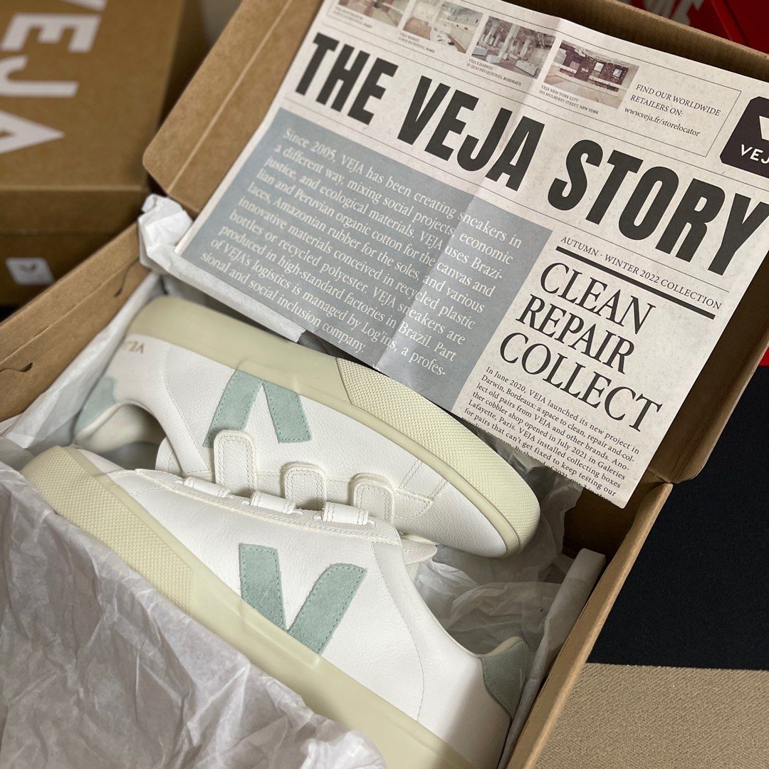 Veja Recife Chromefree White/Matcha 26cm-27cm, Men's Fashion, Footwear ...