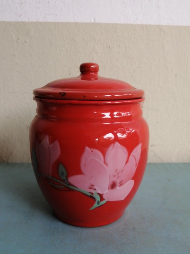 Vintage Enamel Container, Hobbies & Toys, Memorabilia & Collectibles ...