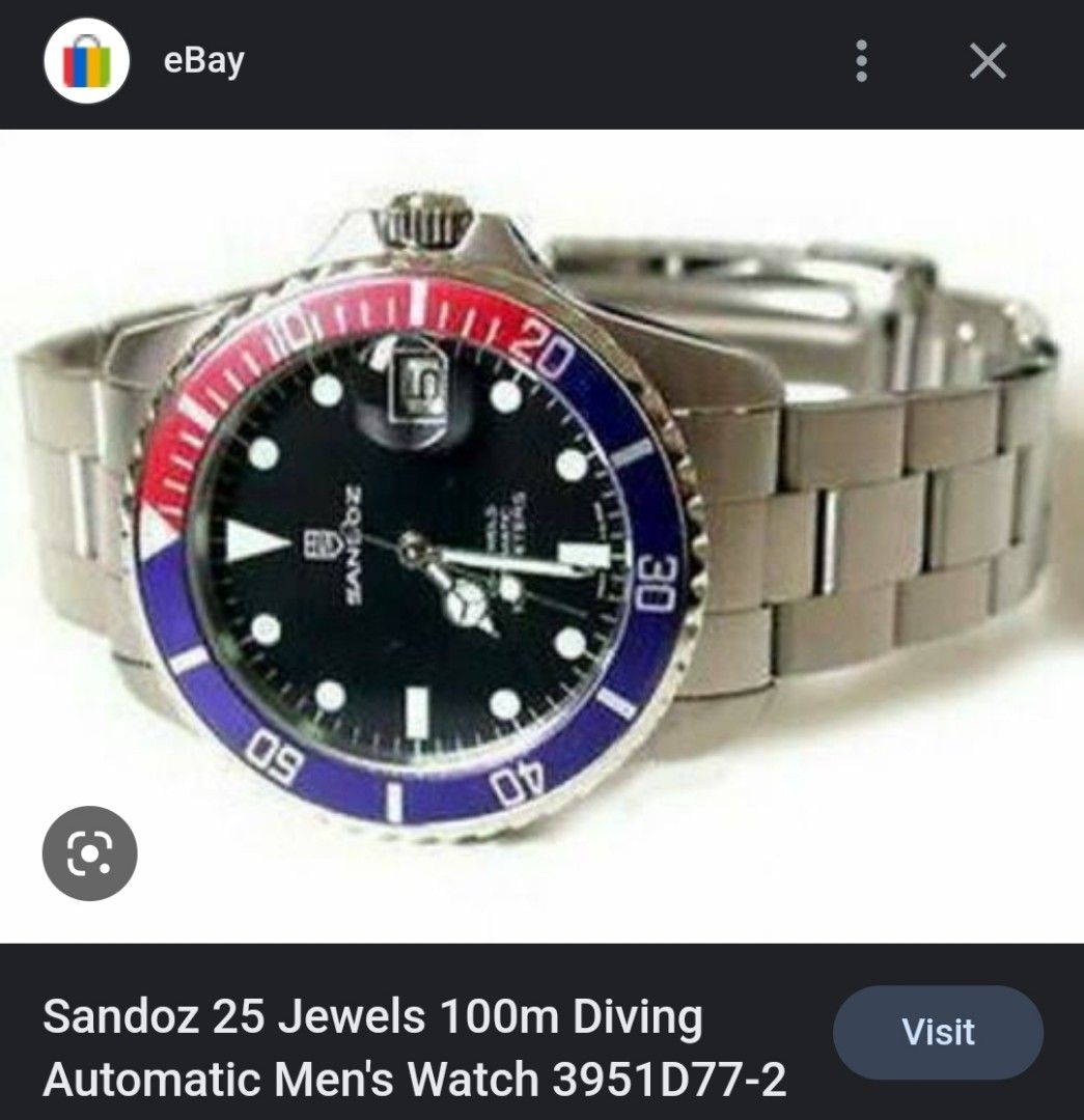 Vintage Sandoz Diving Auto, Men's Fashion, Watches & Accessories ...