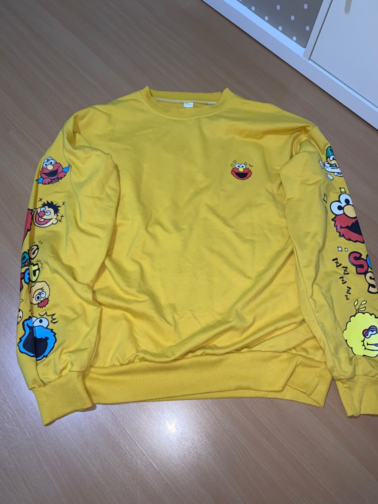 Yellow elmo and Sesame Street sweater, Women's Fashion, Tops ...