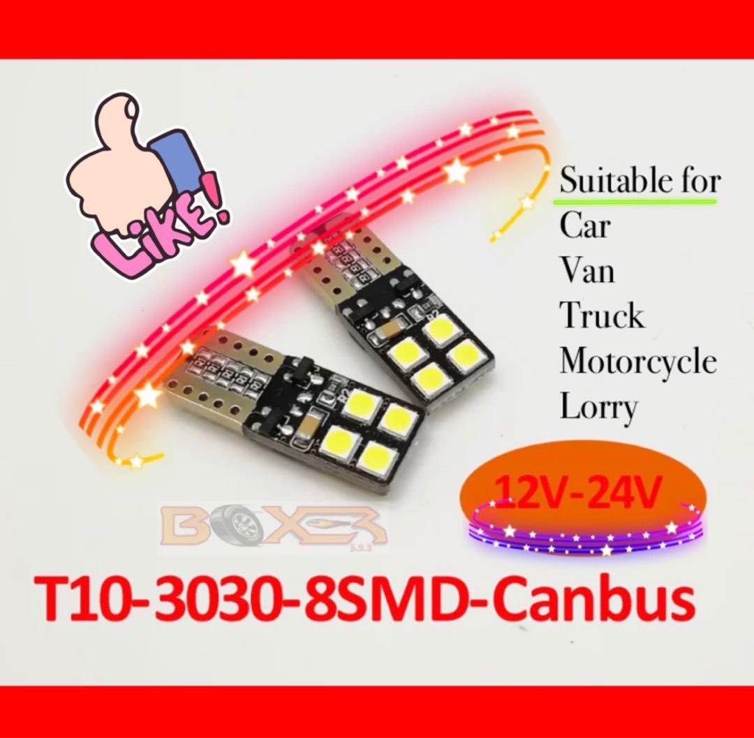 12v / 24v t10 3030 canbus led, pole light, number plate, cabin, Motorcycles, Motorcycle ...