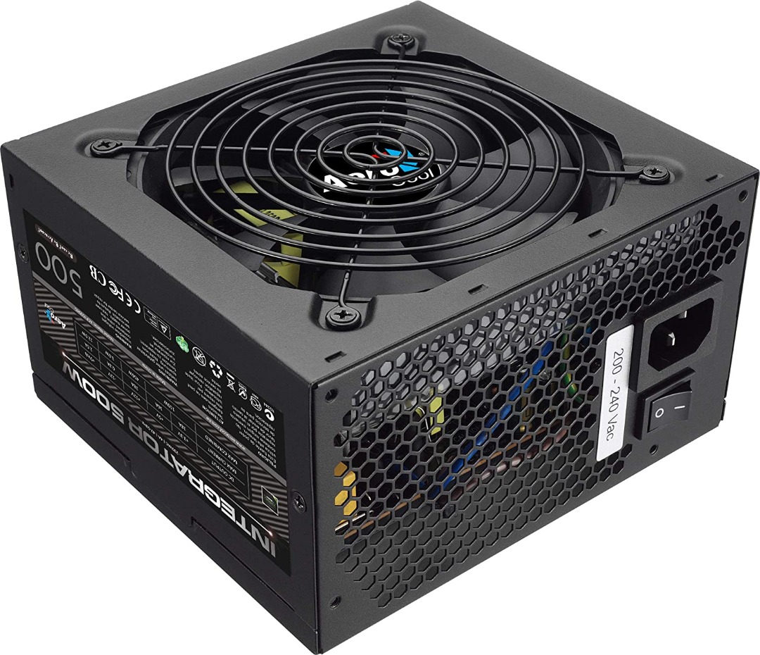 2233) AeroCool Integrator 500 W 80 Plus Bronze Power Supply Unit with ...