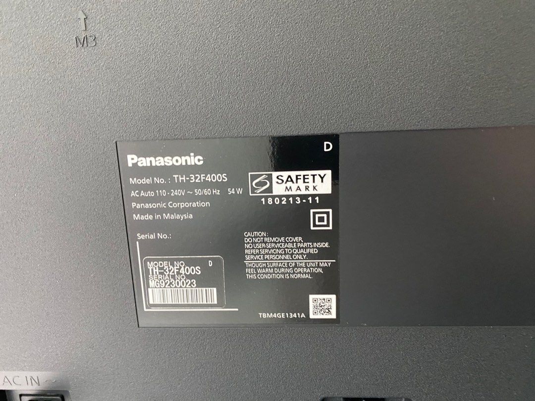 32 inch Panasonic TV model TH-32F400S, TV & Home Appliances, TV ...