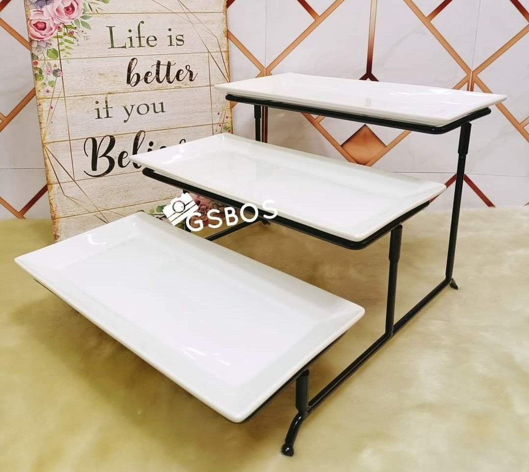 3 tier buffet server set, Furniture & Home Living, Kitchenware ...