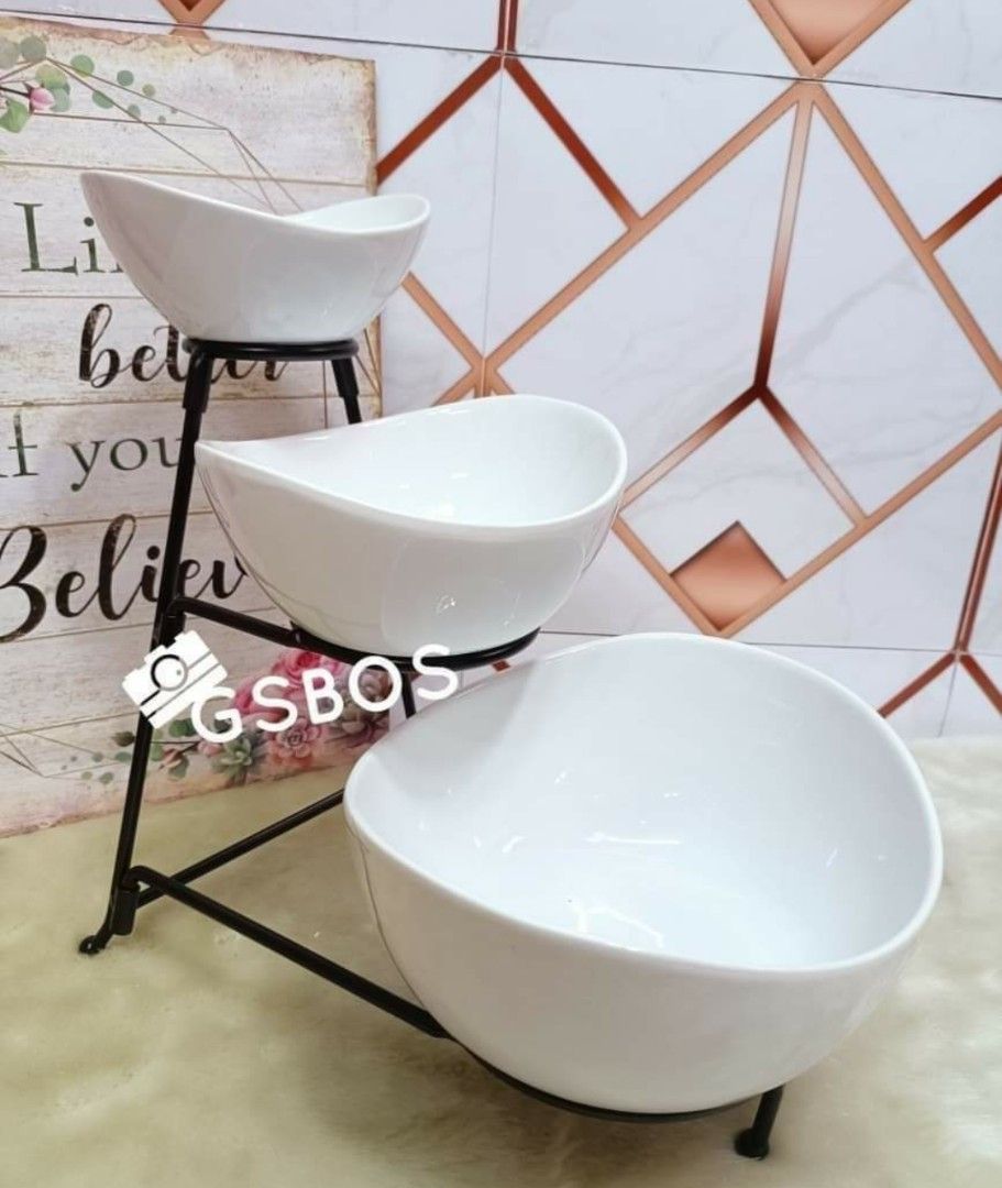 3 tier buffet server set, Furniture & Home Living, Kitchenware ...