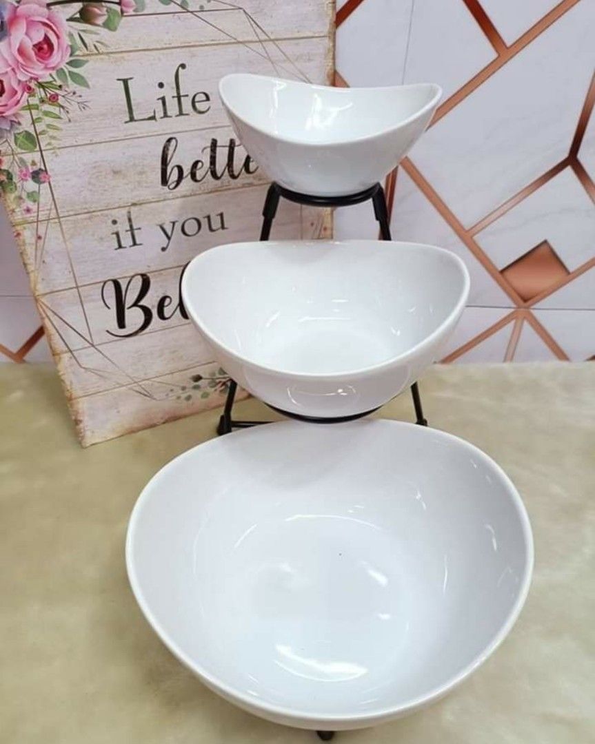 3 tier buffet server set, Furniture & Home Living, Kitchenware ...