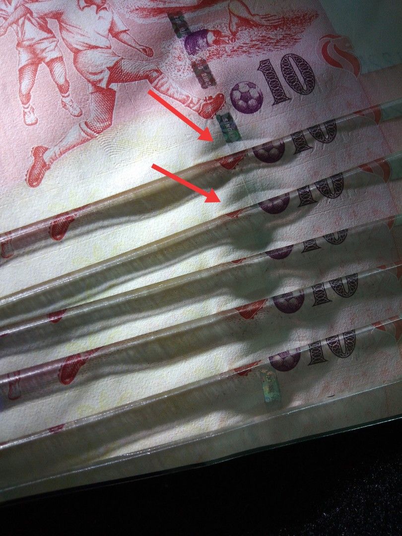 7 pcs running number $10 Portrait Singapore paper notes 1st series sign ...