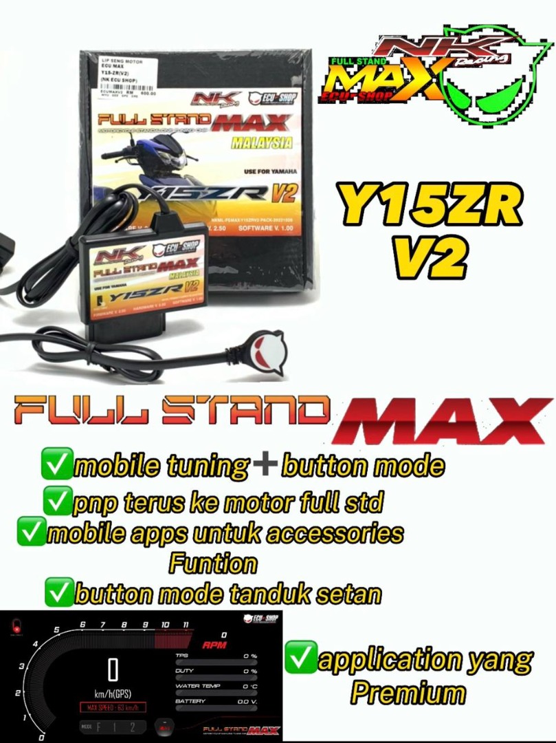 [ FOC NK RACING T-SHIRT ] NK RACING ECU SHOP FULL STAND MAX Y15 V2 ...