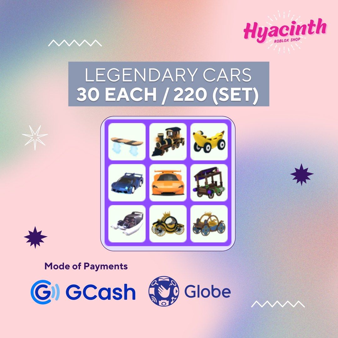 Adopt Me Legendary Cars (Out of the Game), Hobbies & Toys, Toys & Games ...