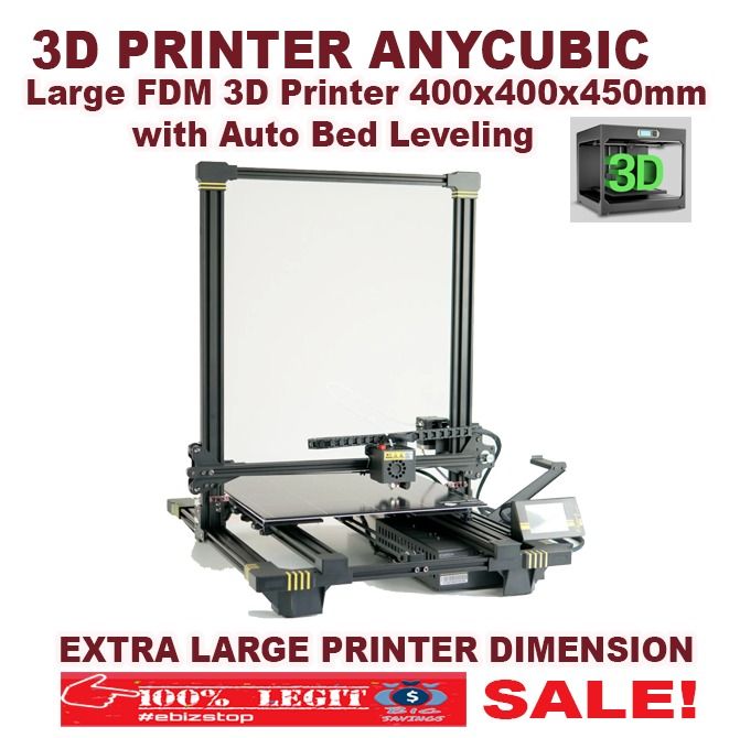 Anycubic Chiron 3D printer 400 x 400 x 450mm plus size TFT Auto-leveled ...