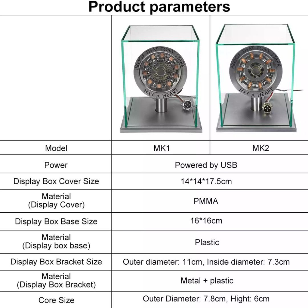 Arc Reactor Figure MK2 With LED Light and Display Box, Hobbies & Toys ...