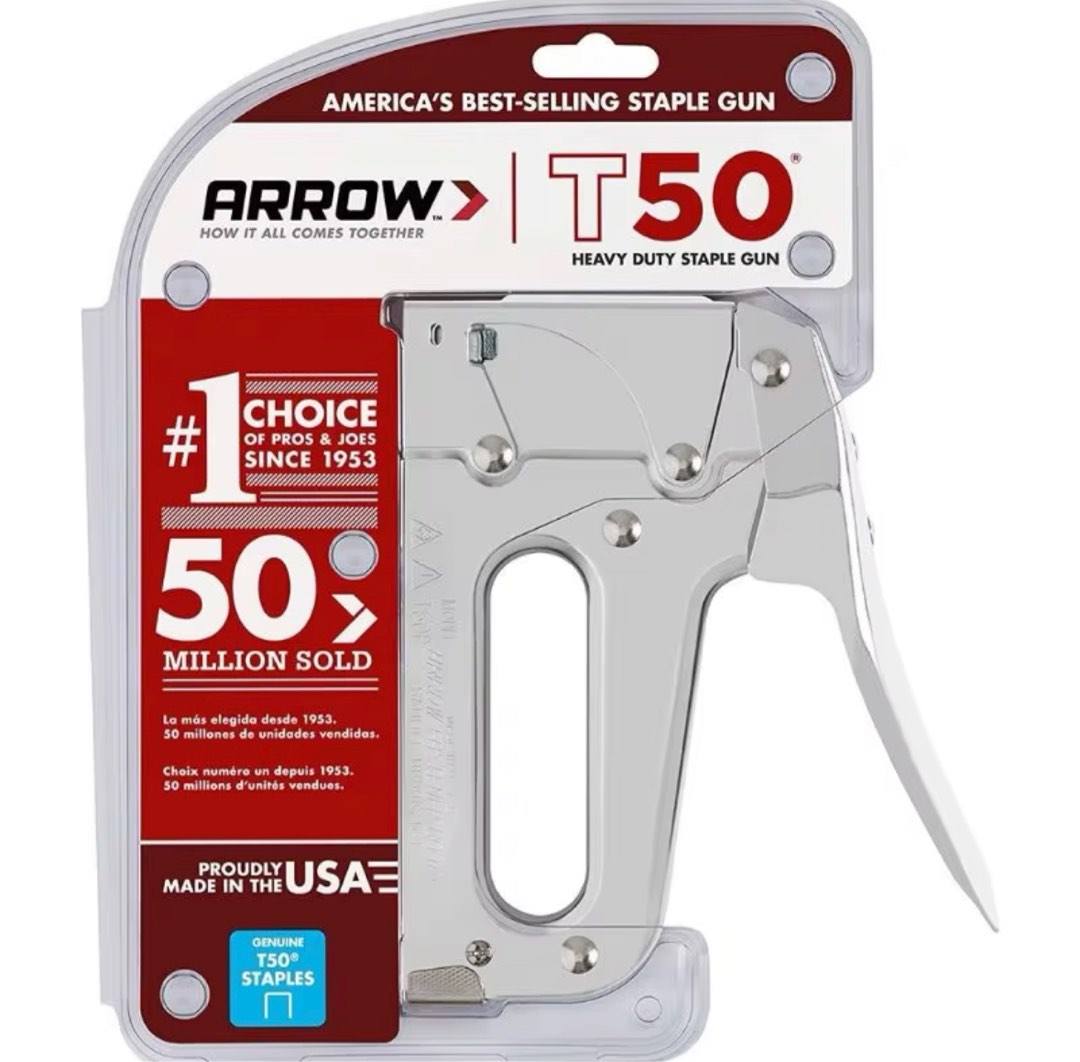 Arrow Staple Gun Tacker T50 with 1 box Staples, Furniture & Home Living ...