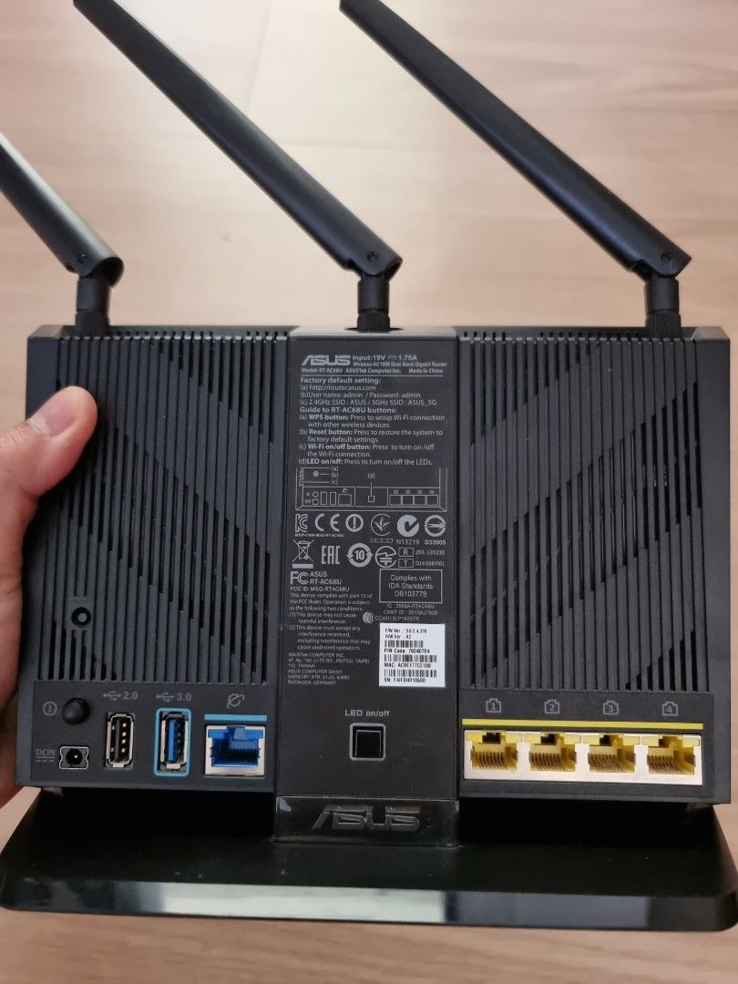 Asus Router RT-AC68U AC1900 Gigabit Router, Computers & Tech, Parts ...