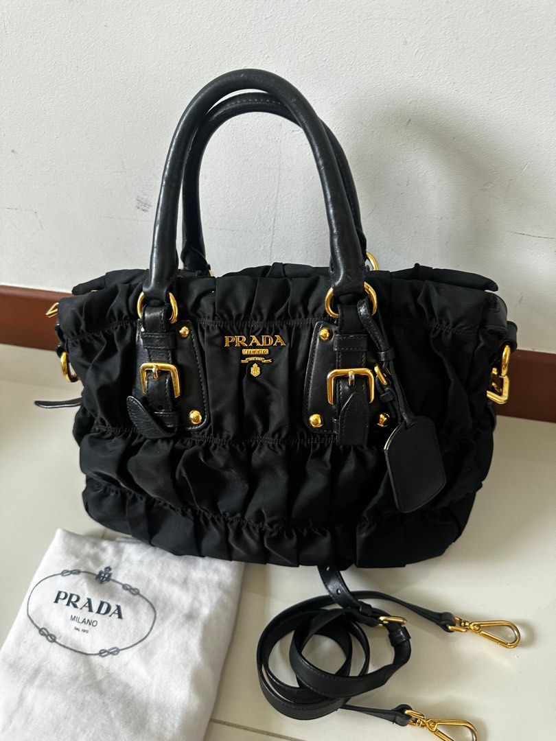 Authentic Prada black Nylon 2 Way bag, Luxury, Bags & Wallets on Carousell
