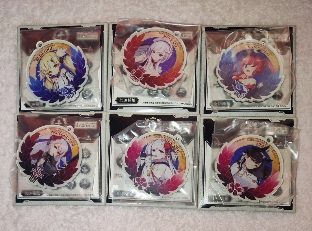 Official Azur Lane Trading Mirror Keychain Set of 6, Hobbies & Toys ...